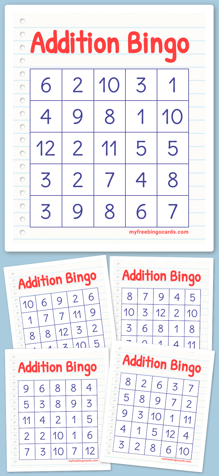 Virtual Addition Bingo