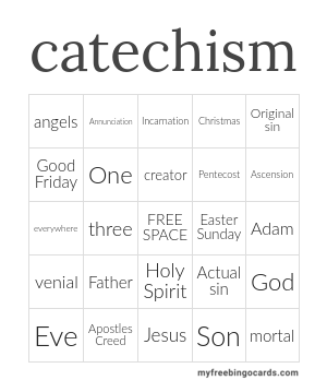 catechism bingo