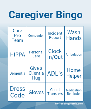 Caregiver Bingo