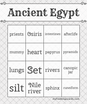 Ancient Egypt Bingo
