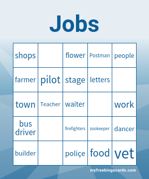 Print 100+ Jobs Bingo Cards
