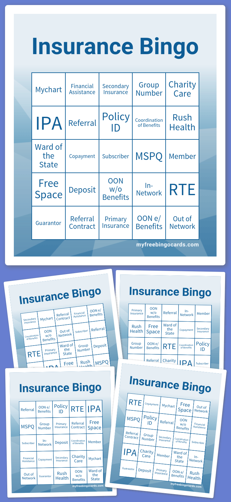 Virtual Insurance Bingo