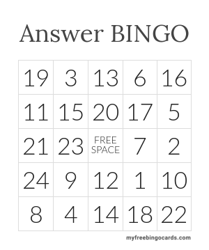 Answer BINGO