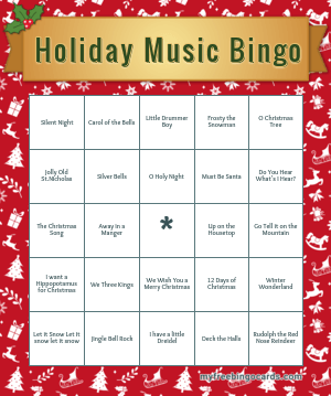 Holiday Music Bingo
