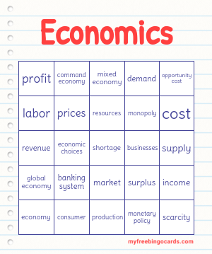 Economics Bingo