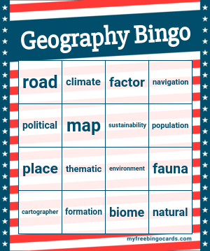 Geography Bingo