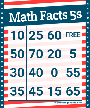 Math Facts 5s Bingo
