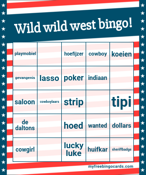 Print 100+ Wild wild west bingo! Cards