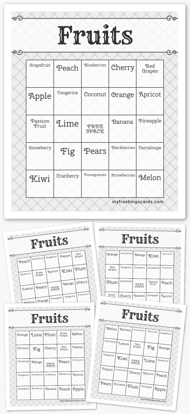 Virtual Fruits Bingo