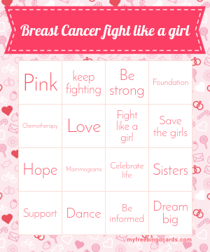Breast Cancer fight like a girl Bingo