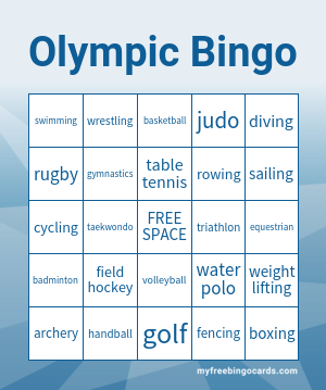 Print 100+ Olympic Bingo Cards