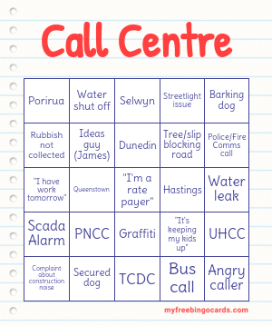 Call Centre Bingo