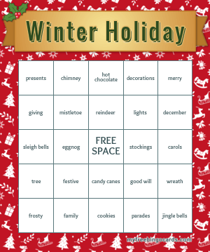Winter Holiday Bingo