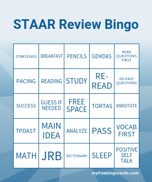Print 100+ STAAR Review Bingo Cards