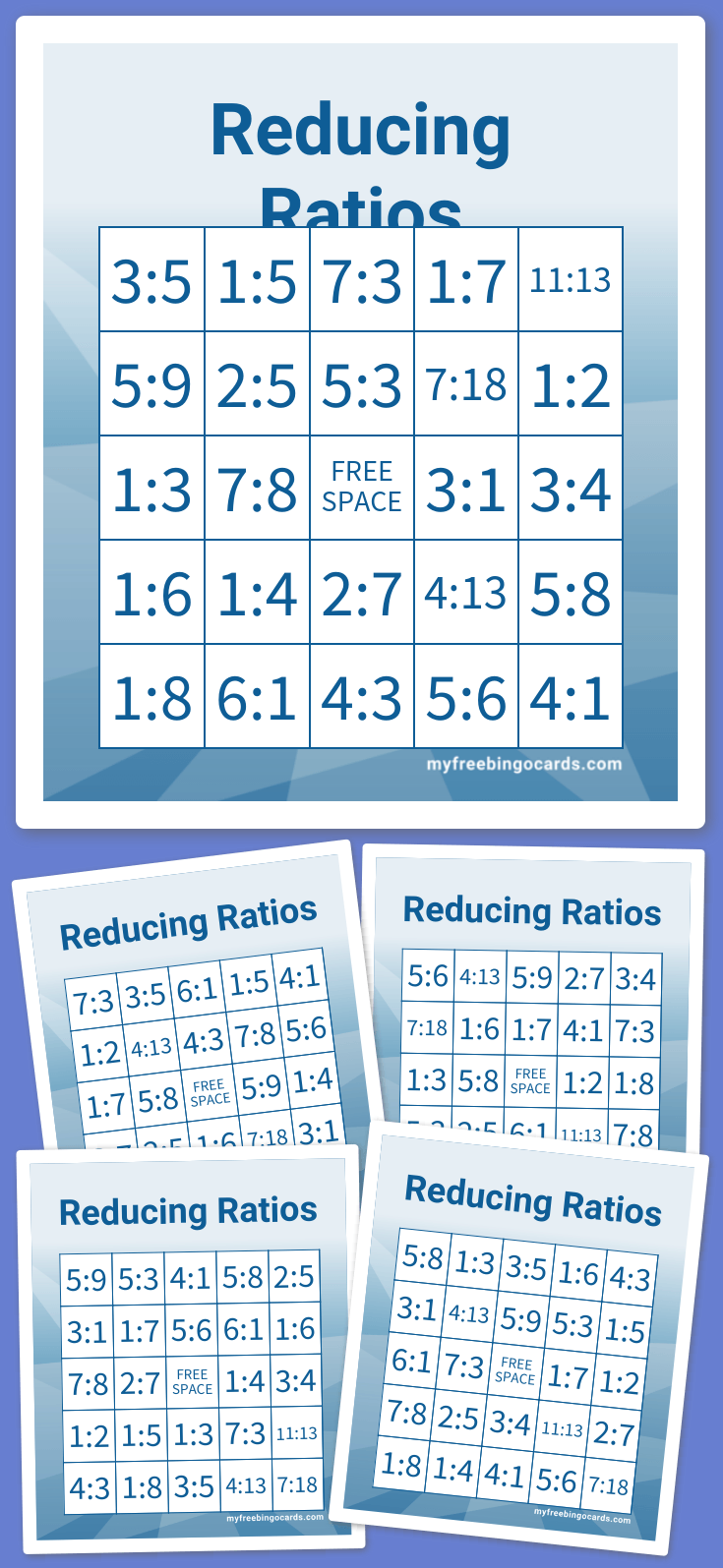 Virtual Reducing Ratios Bingo