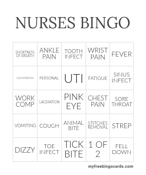 NURSES BINGO