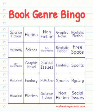 Book Genre Bingo