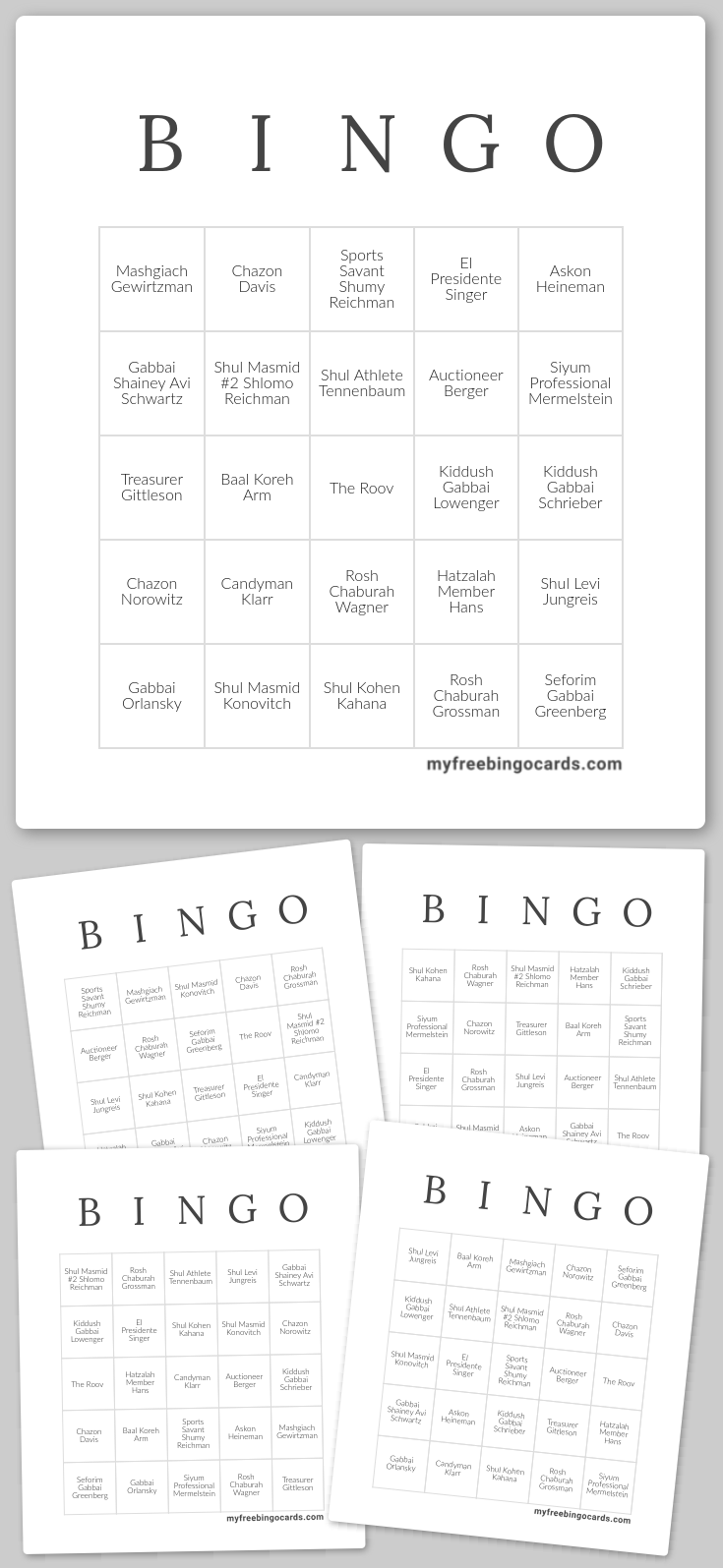 Virtual Virtual bingo card