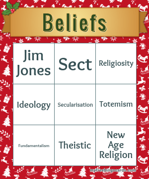 Beliefs Bingo