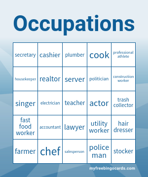 Occupations Bingo