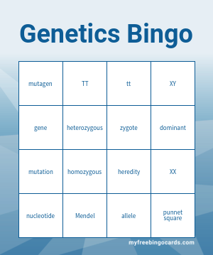 Print 100+ Genetics Bingo Cards