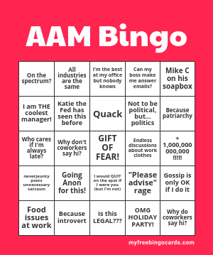 Print 100+ AAM Bingo Cards