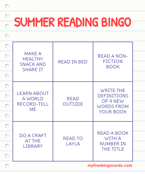 SUMMER READING BINGO