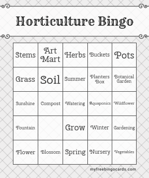 Horticulture Bingo