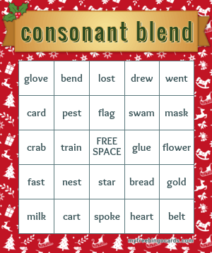 consonant blend bingo