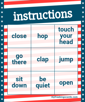 instructions bingo