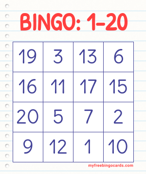 BINGO: 1-20
