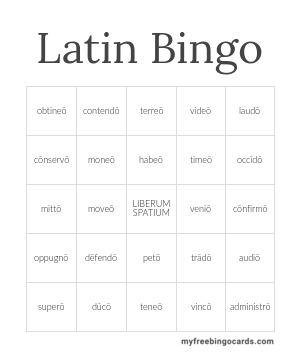Latin Bingo
