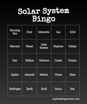 Solar System Bingo