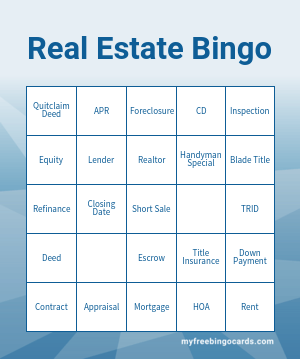 Print 100+ Real Estate Bingo Cards