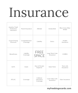 Insurance Bingo