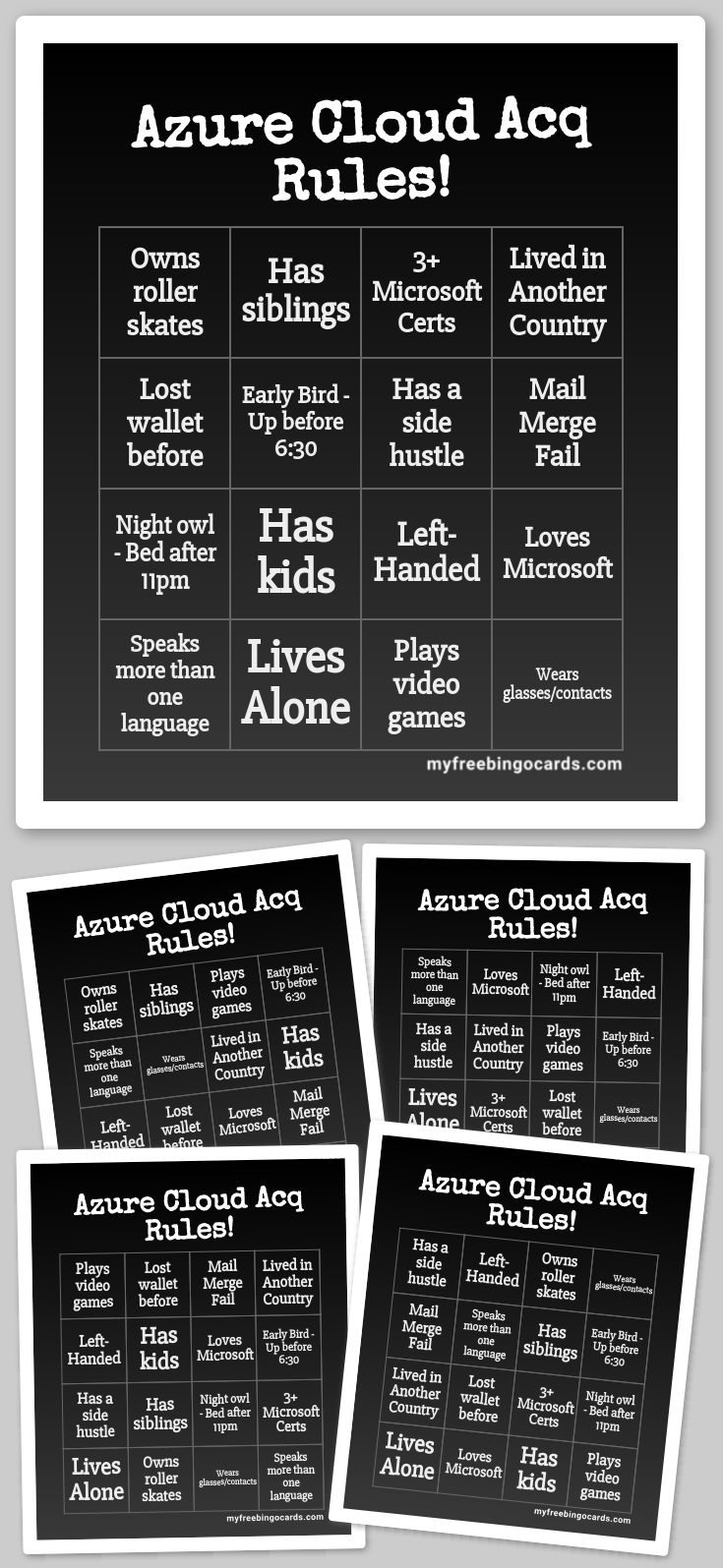Virtual Azure Cloud Acq Rules! Bingo