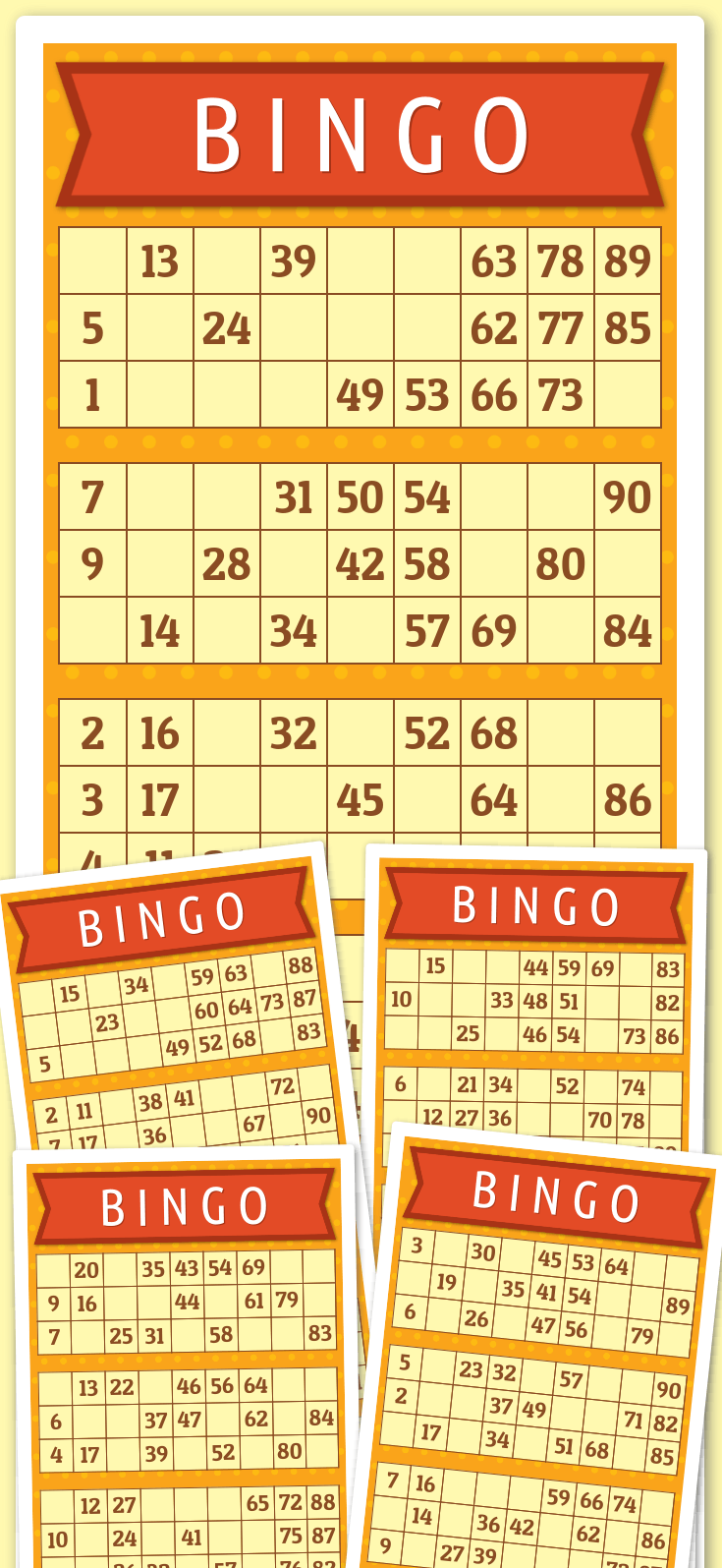 Virtual 1-90 Number Bingo