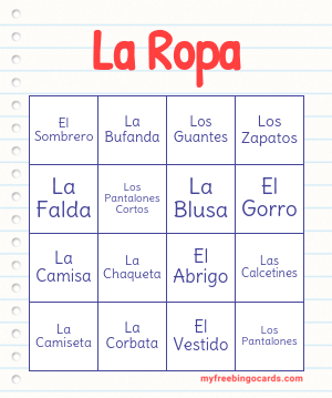 La Ropa Bingo