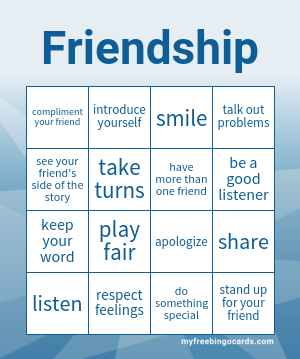 Print 100+ Friendship Bingo Cards