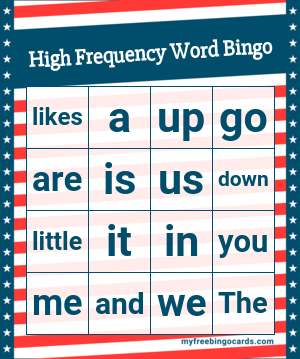 High Frequency Word Bingo