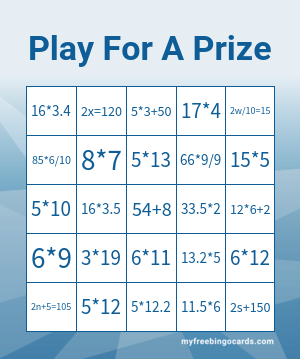 Play For A Prize Bingo