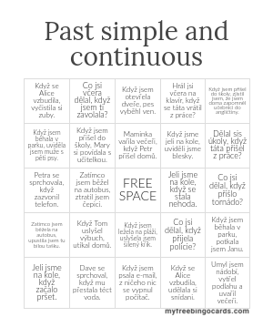 Past simple and continuous Bingo