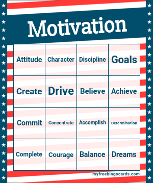 Motivation Bingo