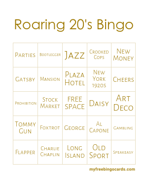 Roaring 20's Bingo
