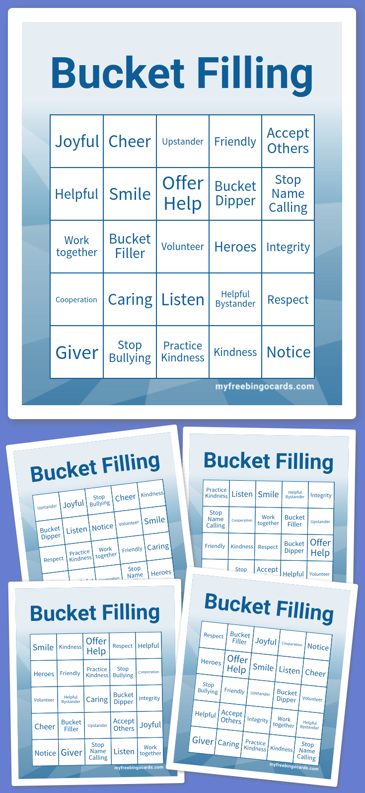 Virtual Bucket Filling Bingo