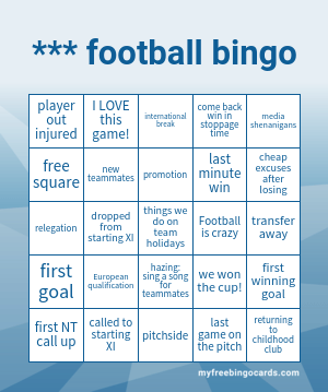 Print 100+ *** football bingo cards
