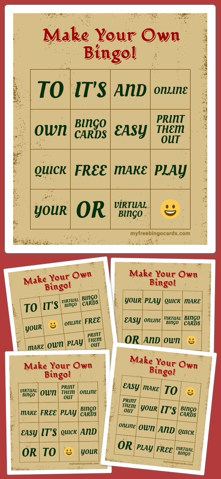 Virtual Make Your Own Bingo!