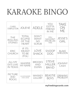KARAOKE BINGO