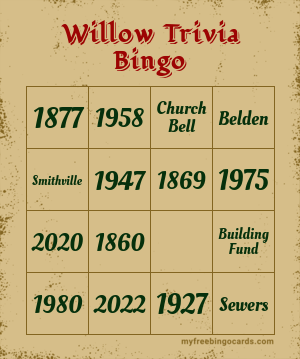 Willow Trivia Bingo