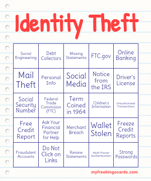 Identity Theft Bingo